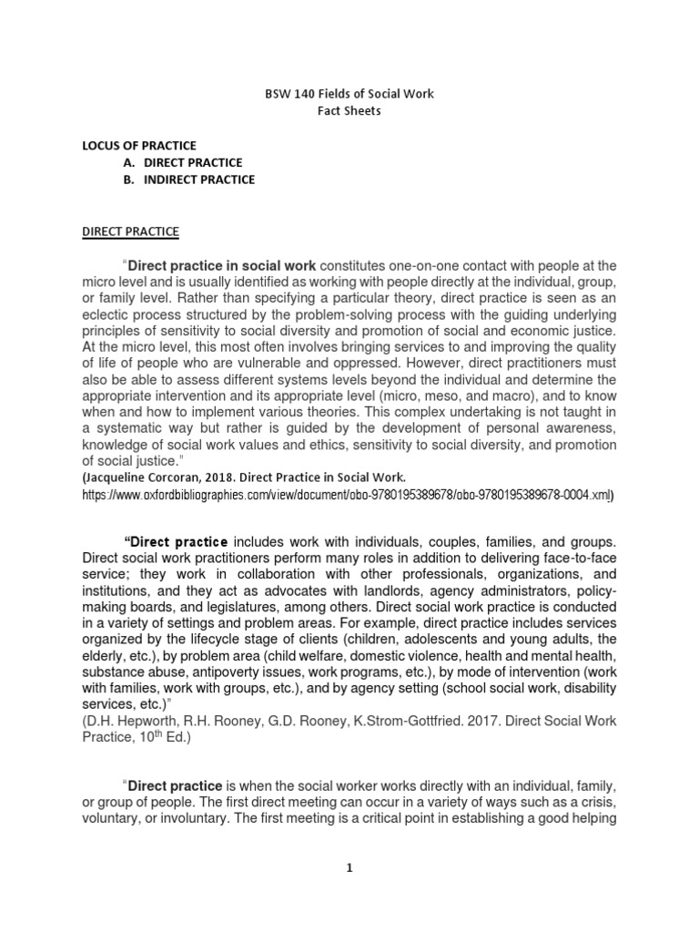 BSW 140 Fact Sheets Part 3 | PDF | Social Work | Mediation