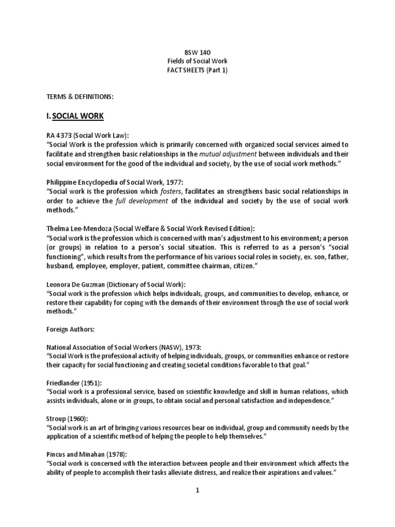 Social Work Essentials Guide | PDF | Social Work | Self Actualization