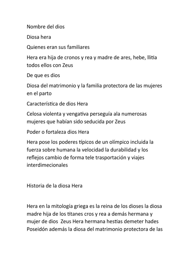Diosa Hera | PDF