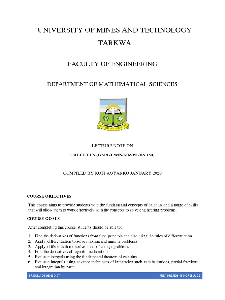 Calculus Handout@benedict | PDF | Derivative | Equations