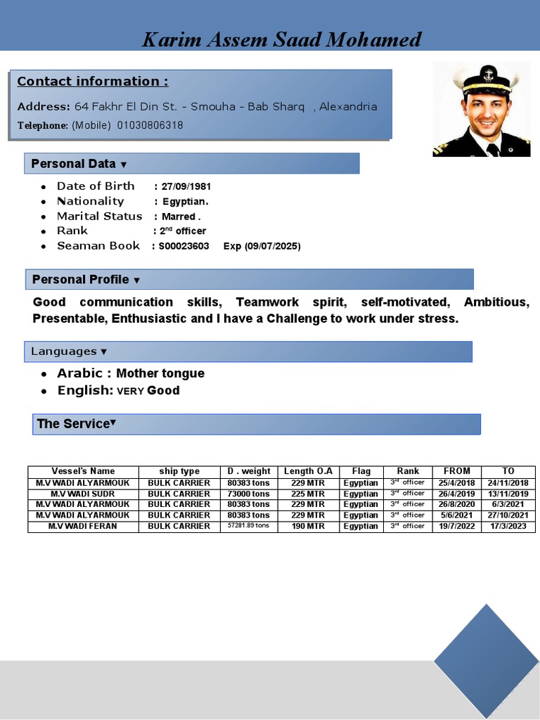 Curriculum Vitae | PDF | Sailor | Water Transport