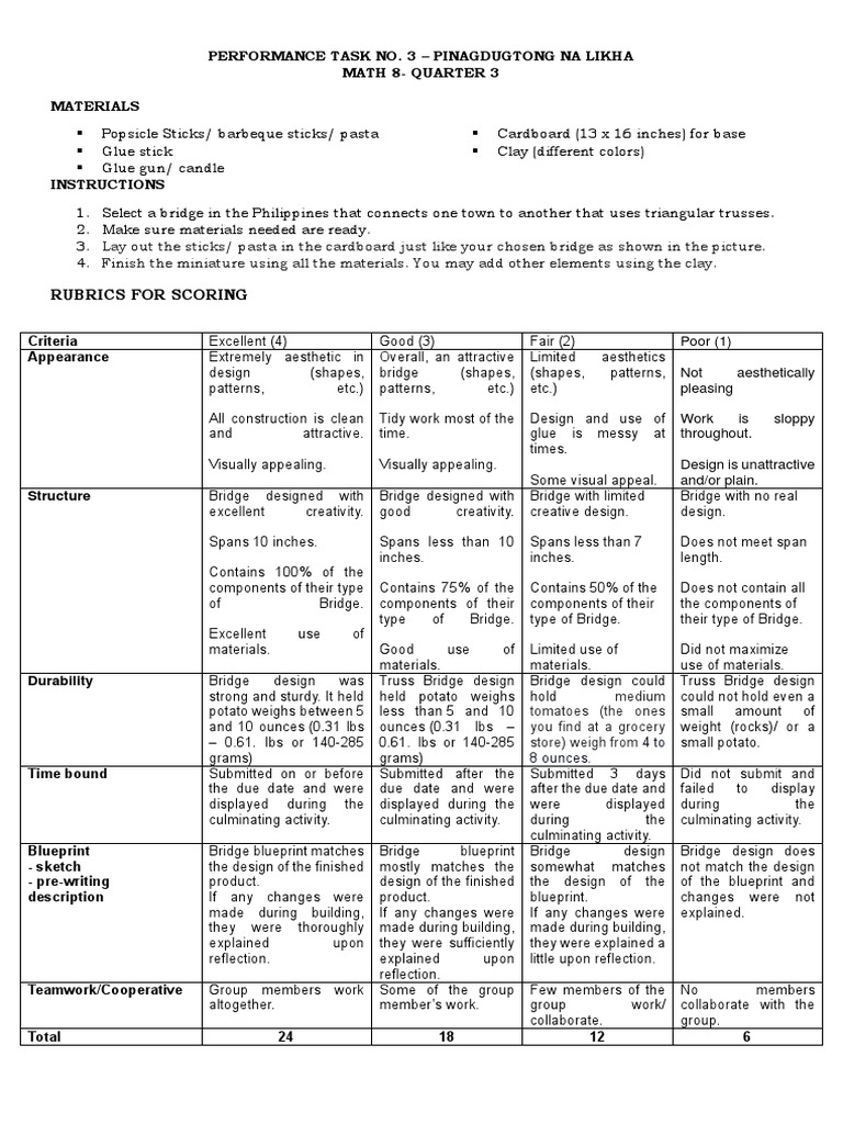 PERFORMANCE TASK NO 3 - q3-MATH 8 | PDF | Pound (Mass)