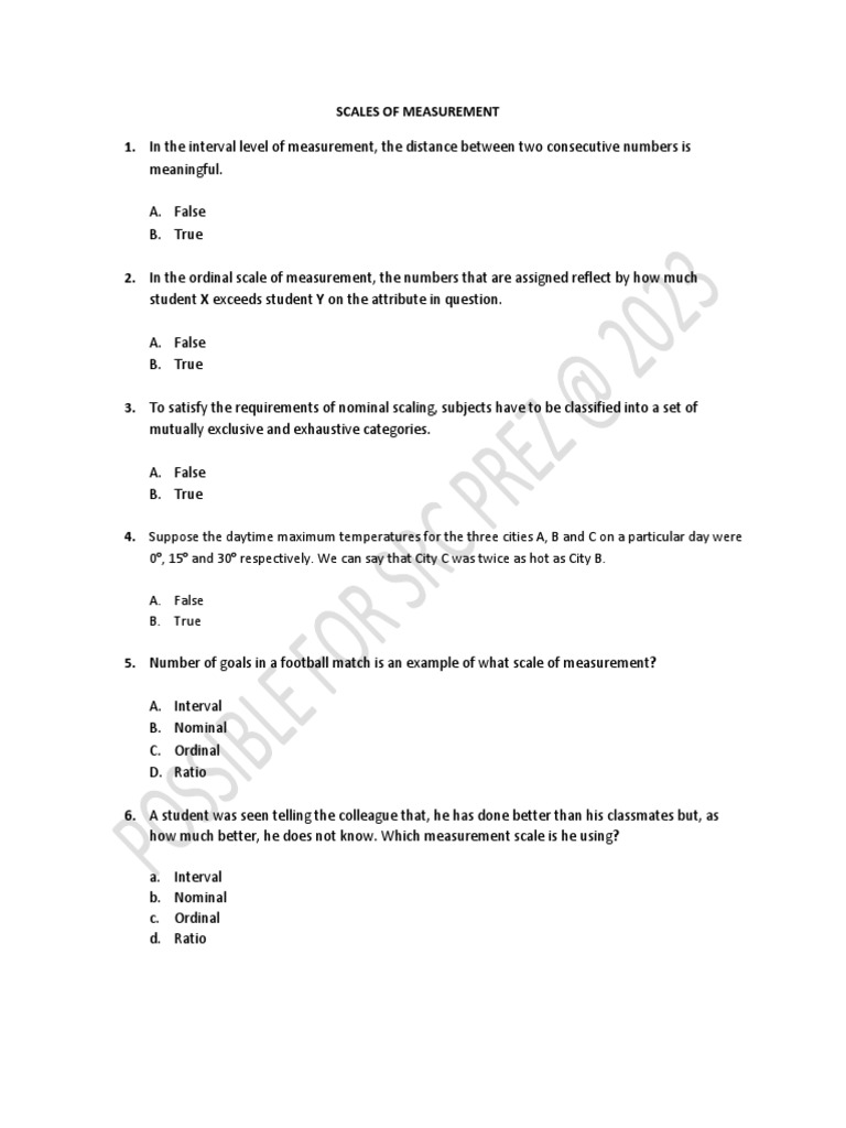 Scales of Measurement Pasco | PDF | Level Of Measurement | Measurement