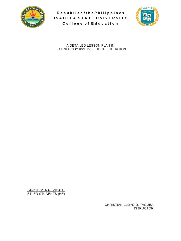 A Detailed Lesson Plan in TTL | PDF | Cognition | Learning