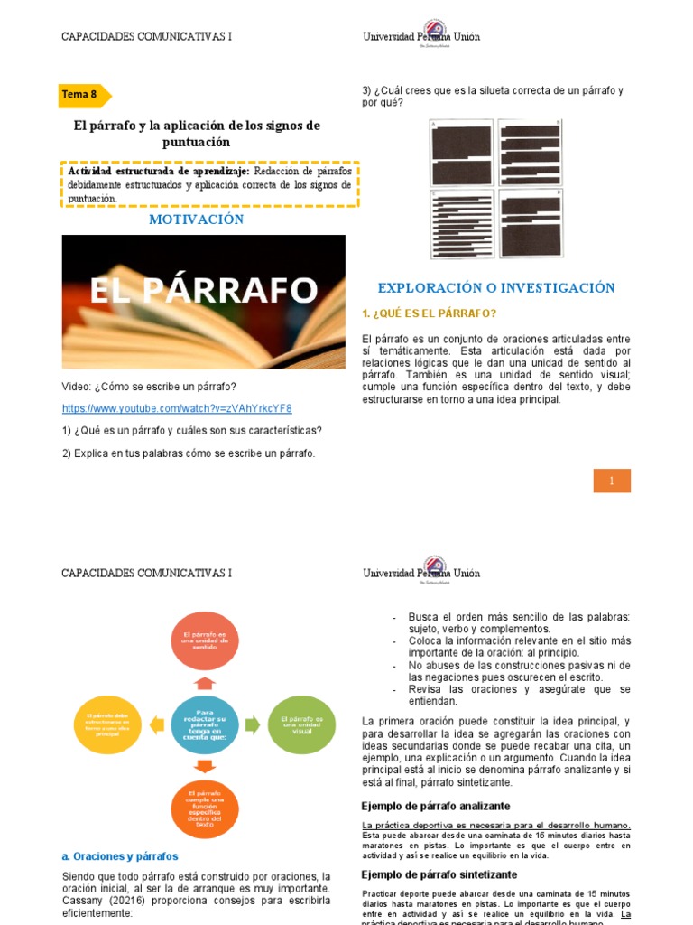 Tema 8 - Párrafo y Signos de Puntuación | Descargar gratis PDF ...