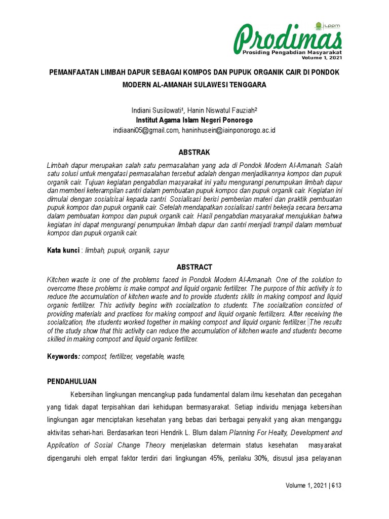 Volume 1, 2021 - 613 | PDF | Kesehatan Holistik | Teknologi & Rekayasa