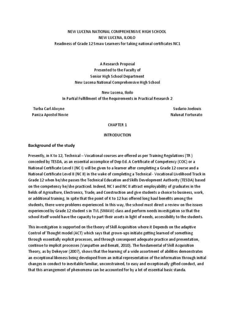 Readiness of Grade 12 Smaw Learners | PDF | Welding | Construction