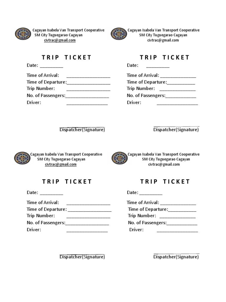 Cagayan Isabela Van Trip Ticket | PDF