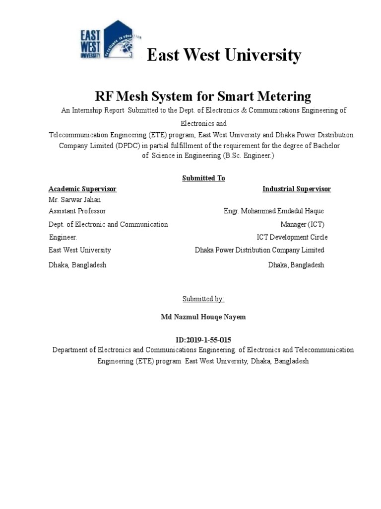 RF Mesh Systems For Smart Metering (2019-1-55-015) | PDF | Computer Network | Electrical Grid
