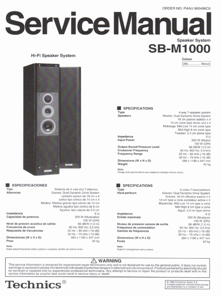 Technics-SBM-1000-Service-Manual | PDF