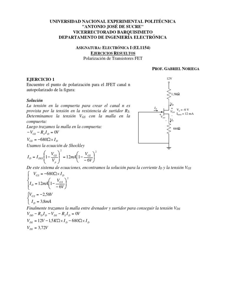 Ejercicios Resueltos 2c | PDF | Transistor | Componentes eléctricos