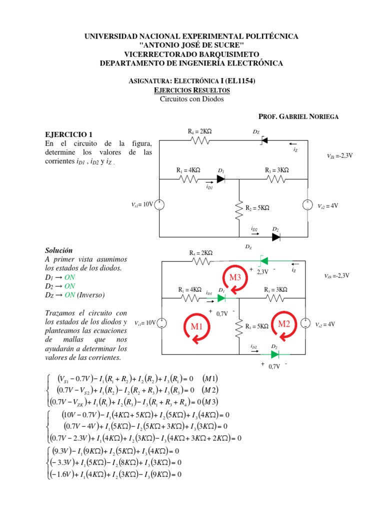 Ejercicios Resueltos 1a | PDF | Diodo | Dispositivos semiconductores
