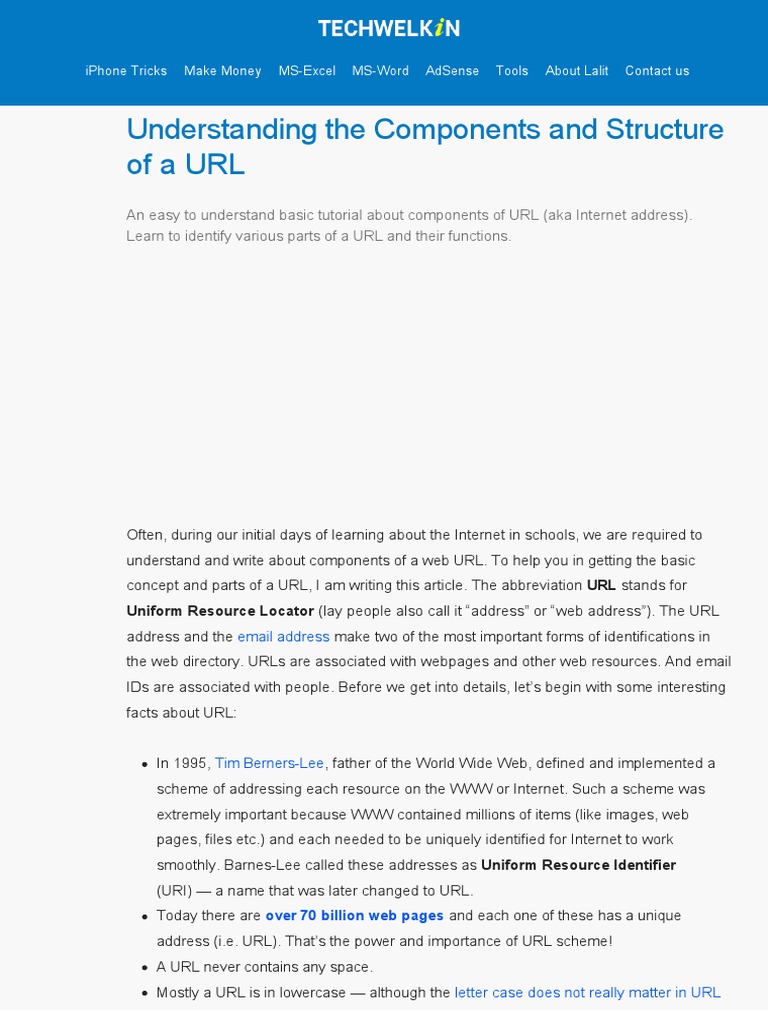 2D-URL Parts - Understand The Structure of Web Address-1-1 | Download Free PDF | World Wide Web ...