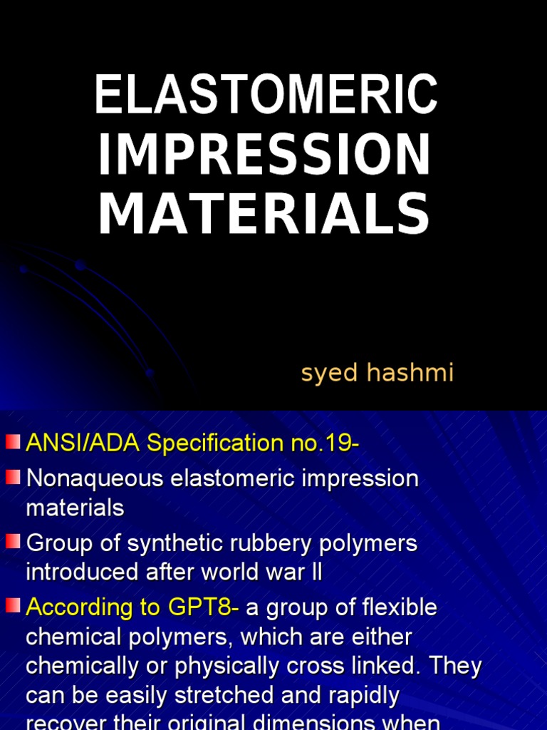 Impression Materials | PDF | Elasticity (Physics) | Rheology