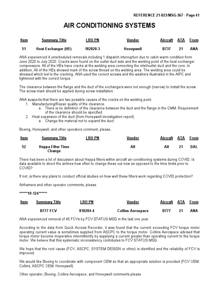 09 - Air Conditioning Systems | PDF | Reliability Engineering | Foreign Object Damage