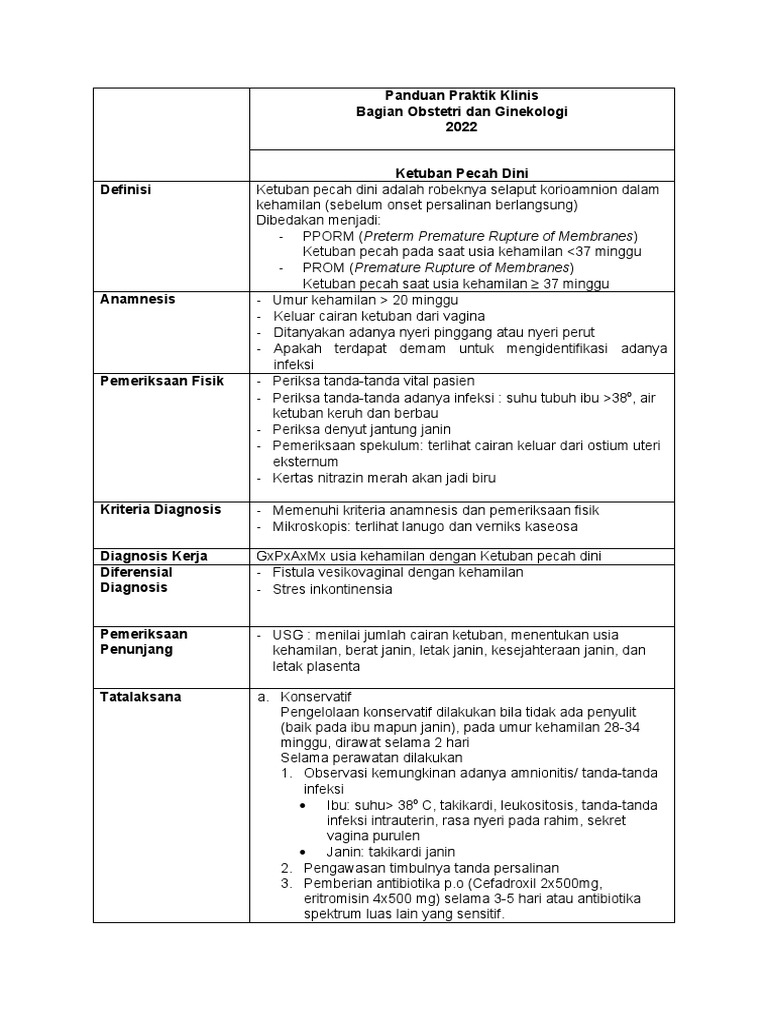 Panduan Praktik Klinis Obgyn | PDF