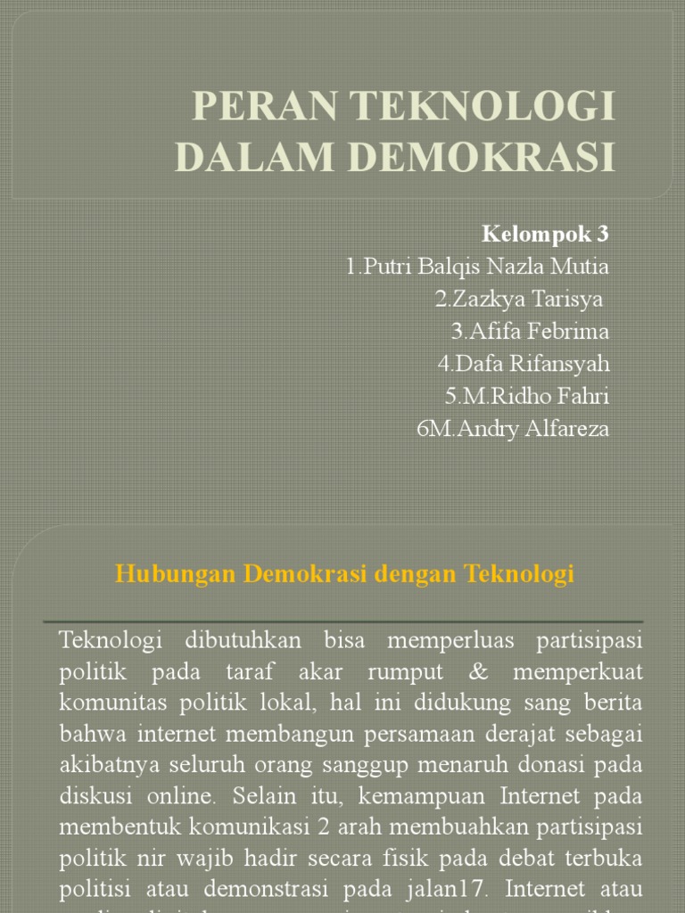 Peran Teknologi dalam Demokrasi Modern | PDF