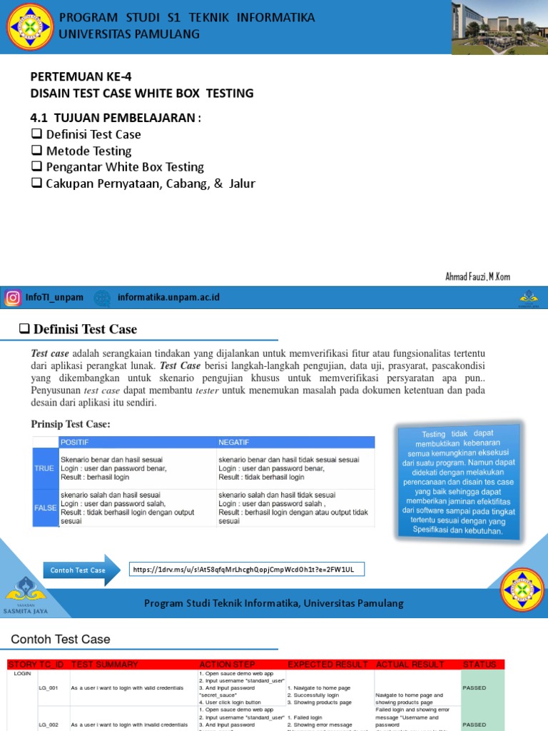 Testing Pertemuan 4 | PDF | Masuk | Pengguna (Komputasi)