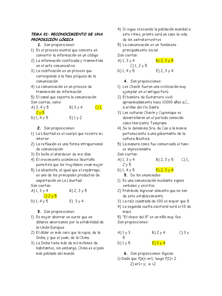 LÓGICA | PDF | Proposición | Verdad