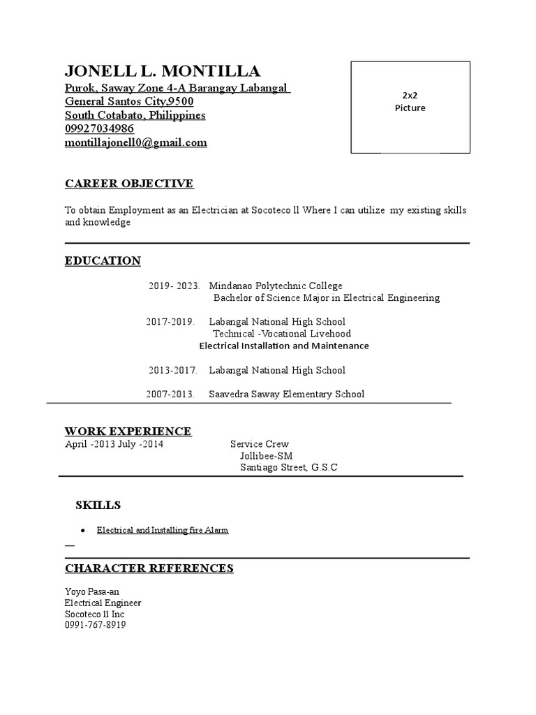 Resume Format Reading and Writing (6) | PDF