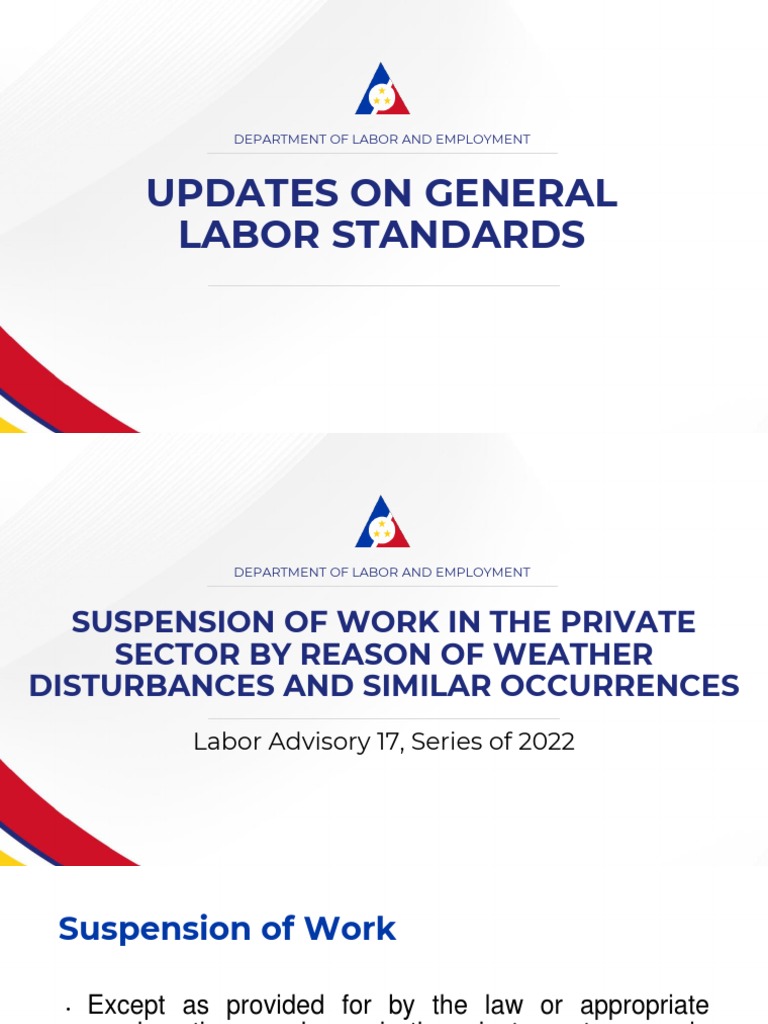1 Updates On General Labor Standards LA 17-22 and 18-22 | PDF ...