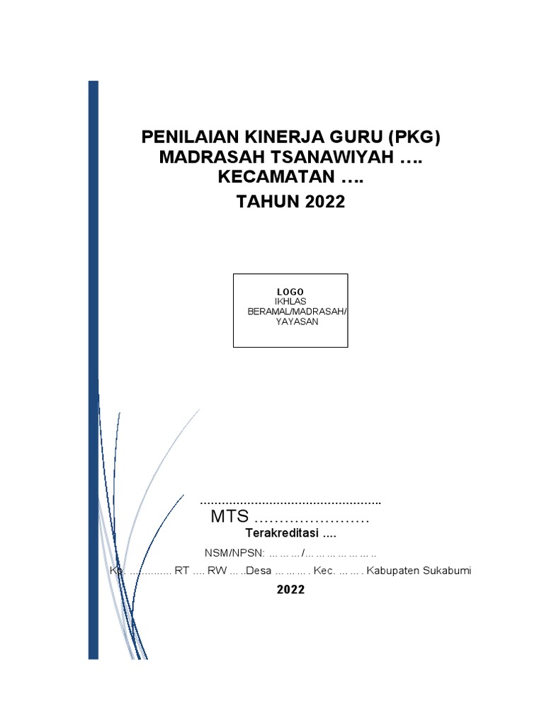 Cover Laporan Hasil PKG MTs Tahun 2022 | PDF