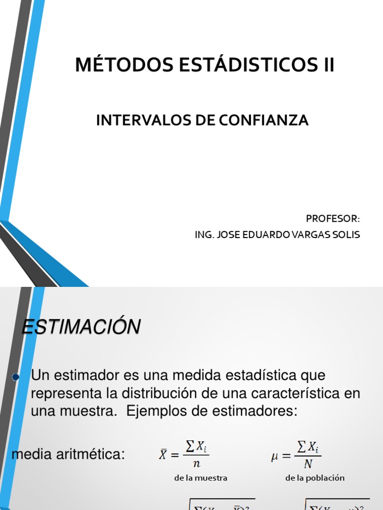 Estimación Por Intervalos de Confianza | PDF | Intervalo de confianza | Teoría de la estimación