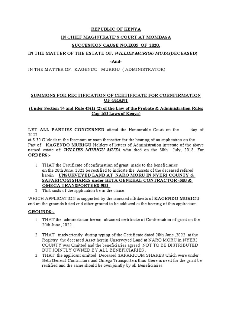 Rectification Formated | PDF | Probate | Private Law