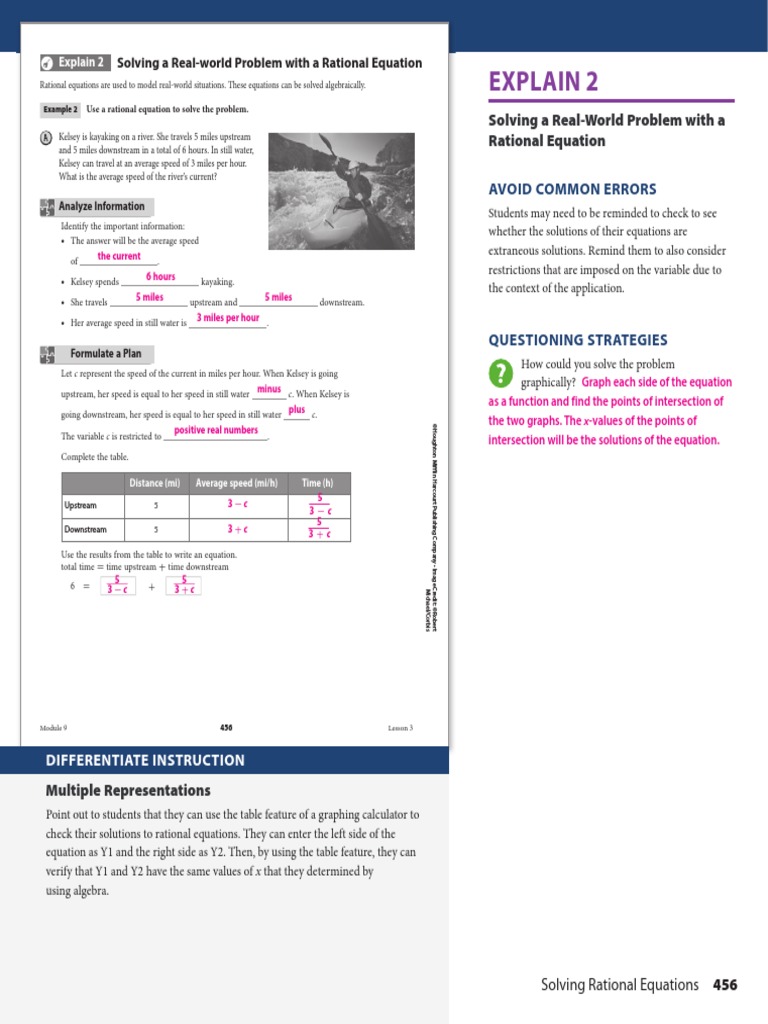 Solving Rational Equations in Real Life | PDF | Equations | Speed