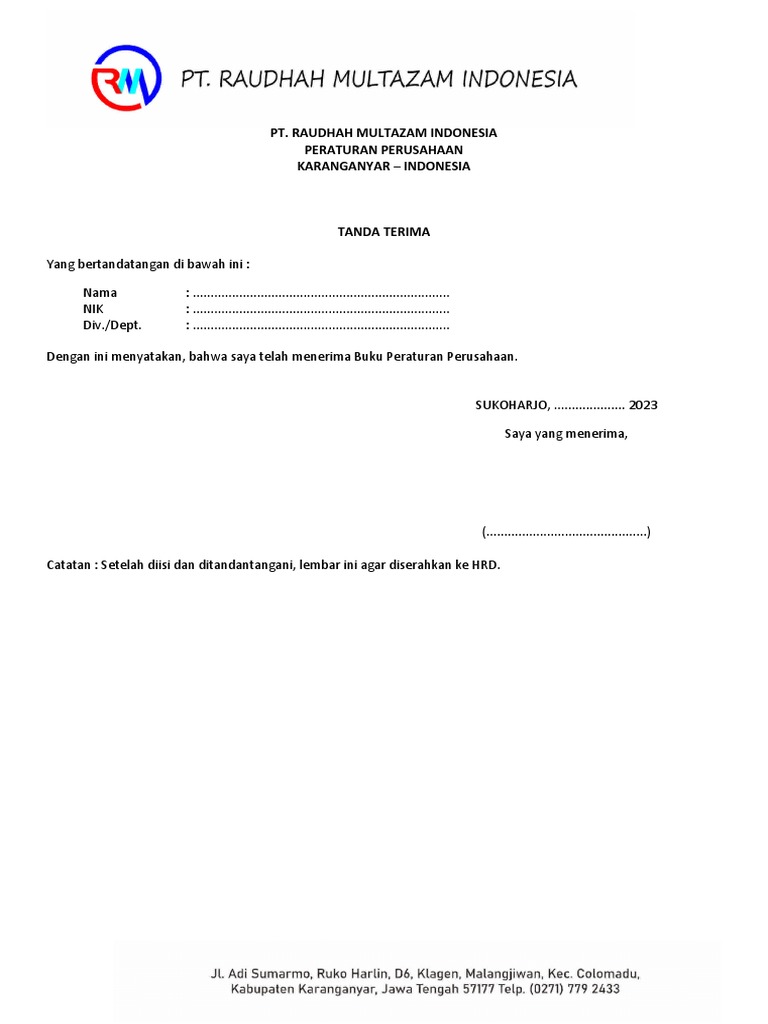 Peraturan Perusahaan 1PG | PDF