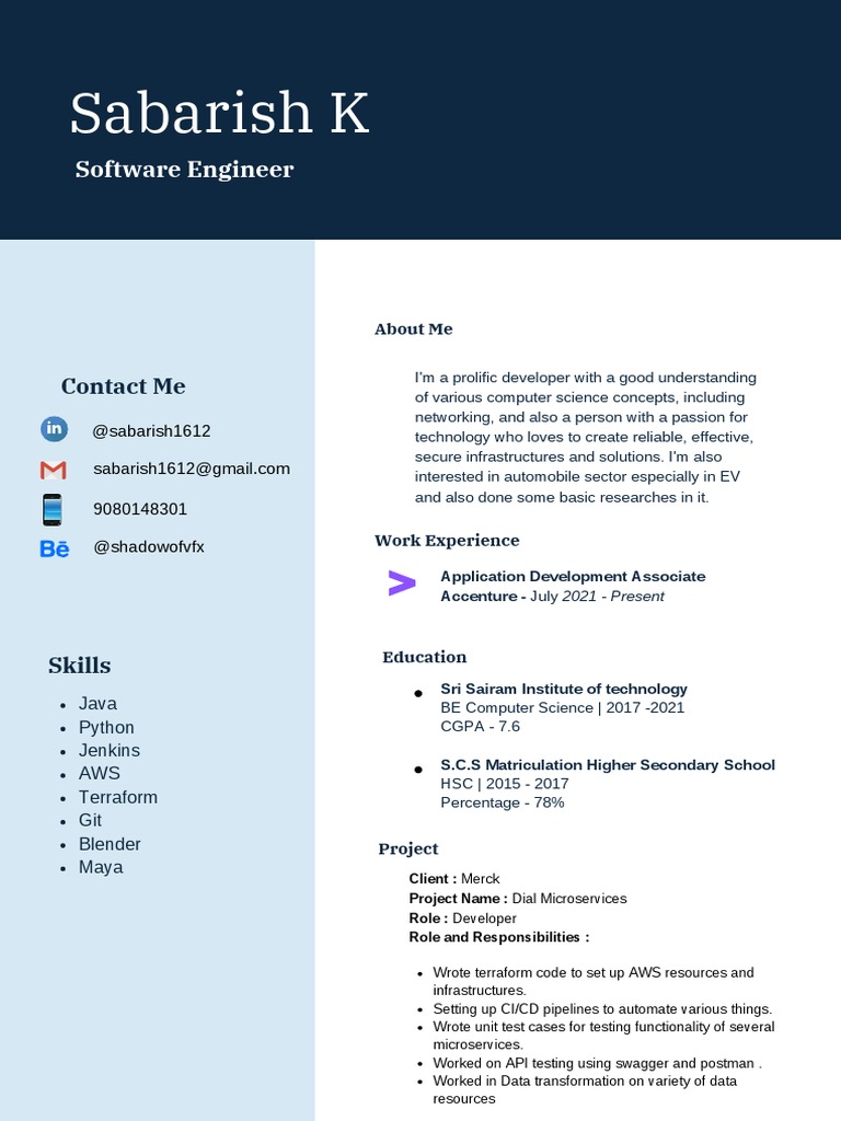 Sabarish K (Resume) | PDF