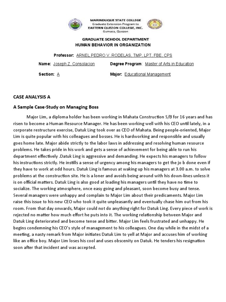 Managing Workplace Conflict Case Study | PDF | Conflict Resolution ...