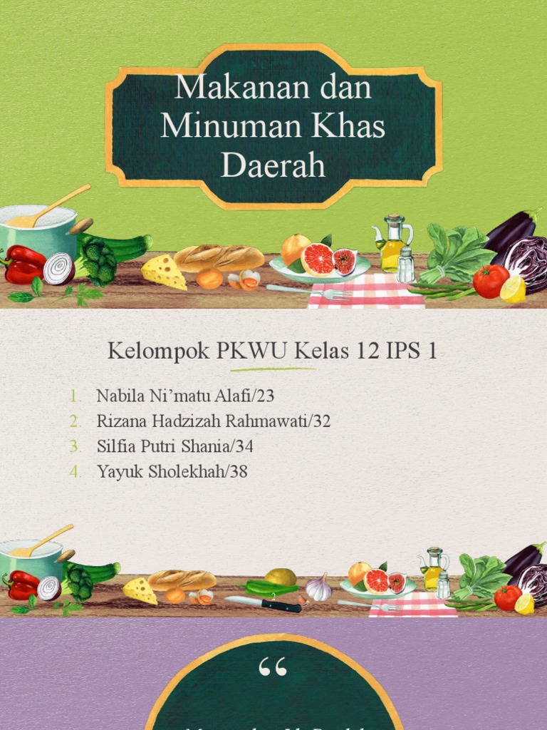 Pkwu Makanan Dan Minuman Khas Daerah | PDF