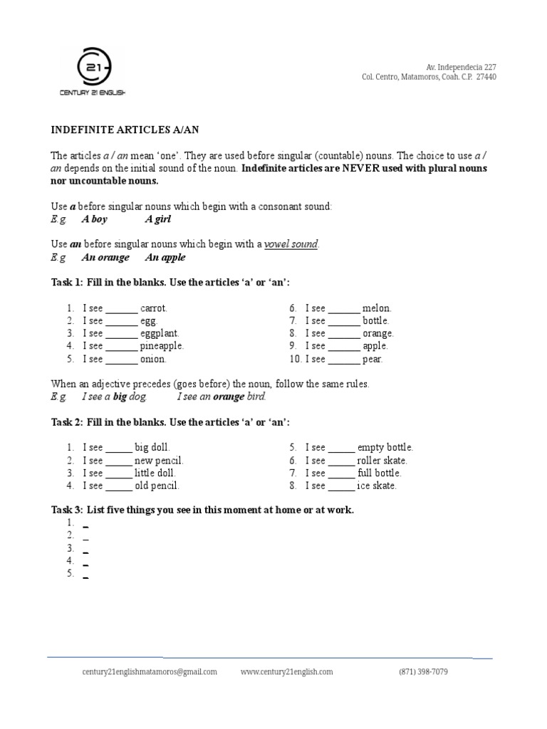 Articles a an the and zero article worksheet | PDF | Noun | Grammatical ...