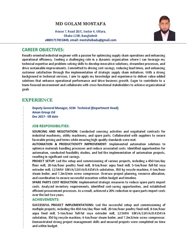CV Mostafa | Download Free PDF | Supply Chain | Six Sigma