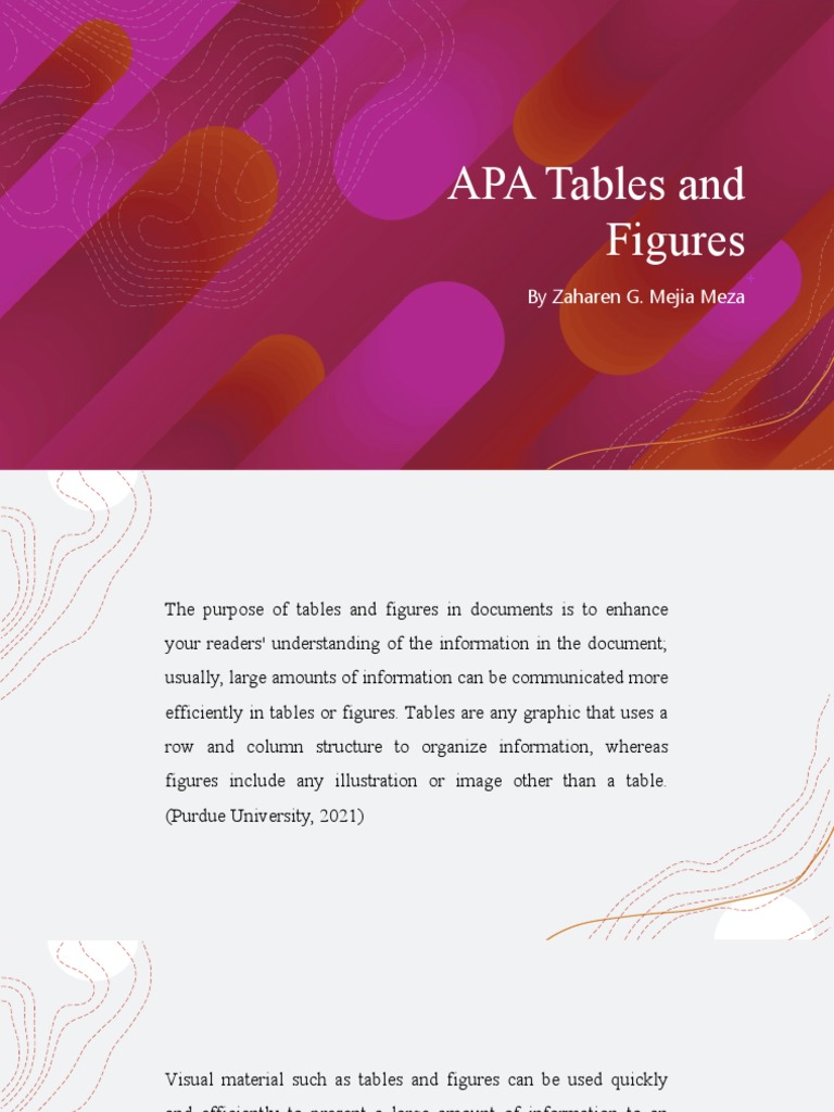 APA Tables and Figures Zaharen Mejia | PDF | Information | Apa Style