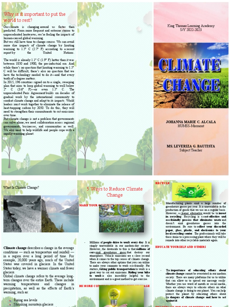 Brochure Climate Change | PDF | Climate Change | Greenhouse Gas