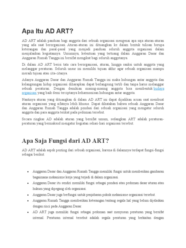 Apa Itu AD ART | PDF