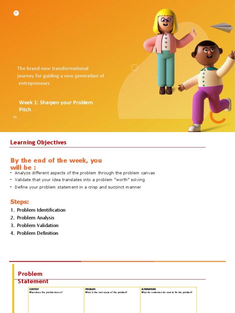 Week 1 - Handout-Sharpen Your Problem Pitch | PDF | Business ...