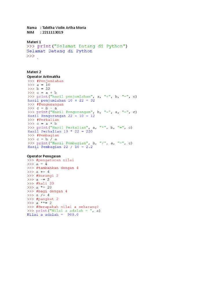 Latihan Dasar Pemrograman | PDF