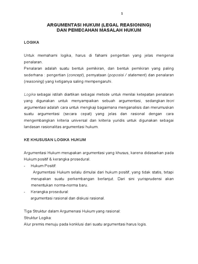 Logika dan Argumentasi Hukum | PDF