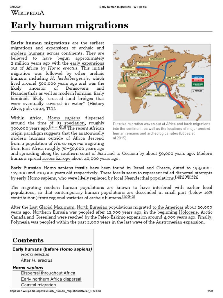 Early Human Migrations | PDF | Homo | Neanderthal