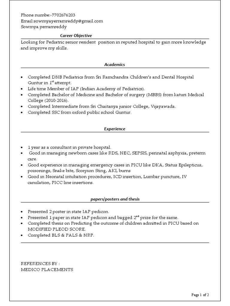 SOWMYA Resume | PDF