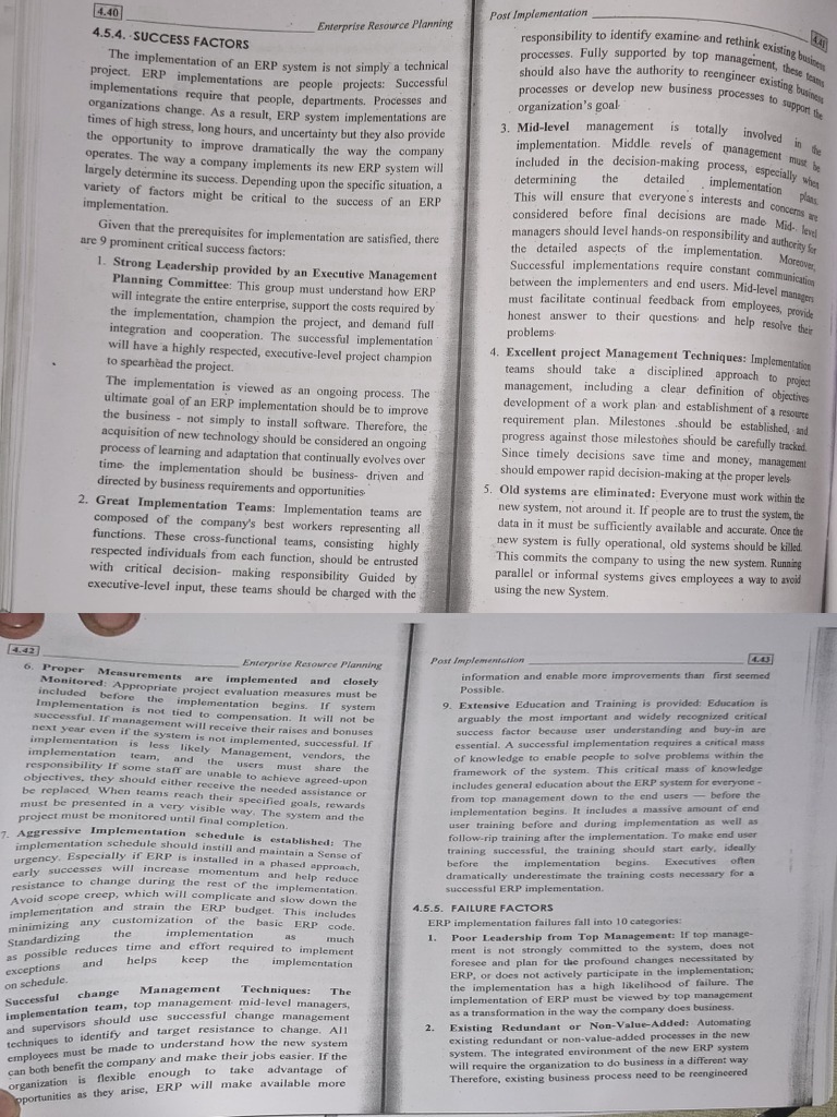 ERP Implementation Success Factors | PDF | Enterprise Resource Planning ...