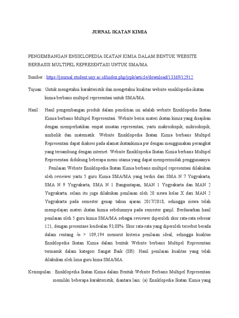 Jurnal Ikatan Kimia | PDF