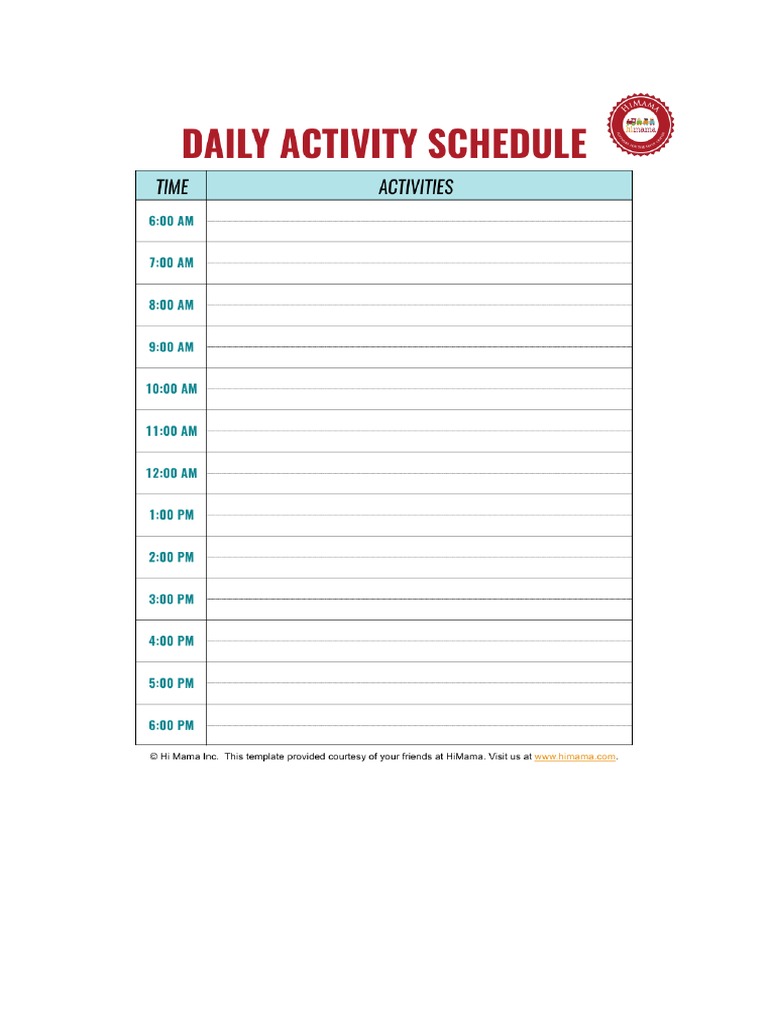 Daily Schedule | PDF