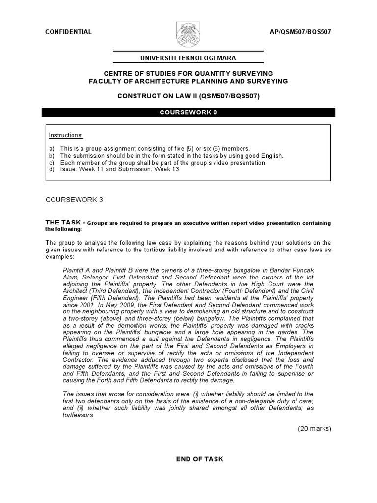 Assignment 3 | PDF | Negligence | Tort