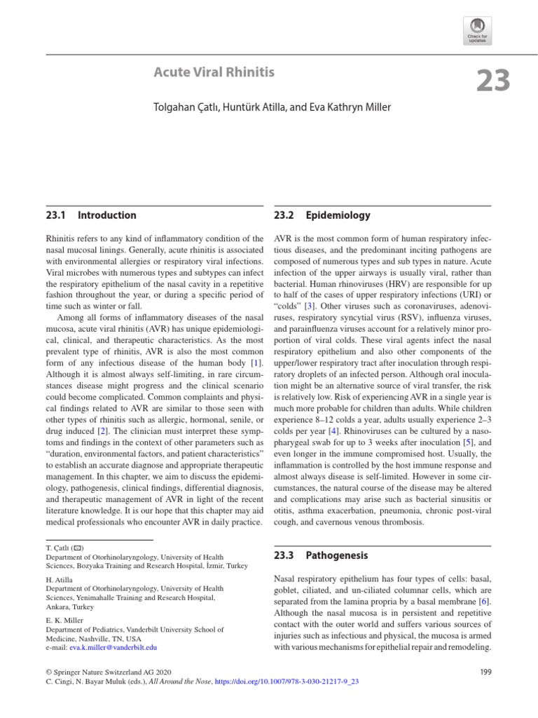 Acute Viral Rhinitis | PDF | Common Cold | Infection