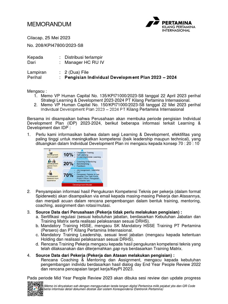 Pengisian IDP 2023-2024 di Pertamina | PDF | Bisnis