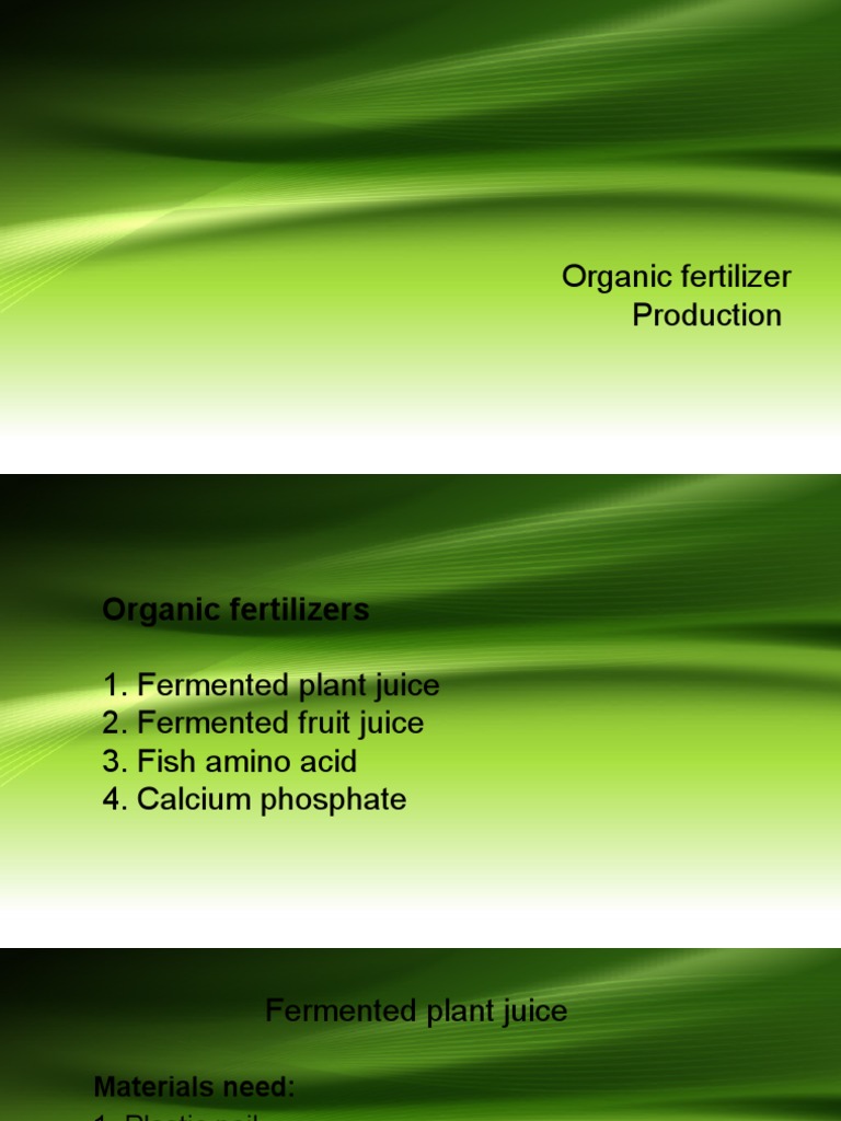 Organic Fertilizer Production | PDF